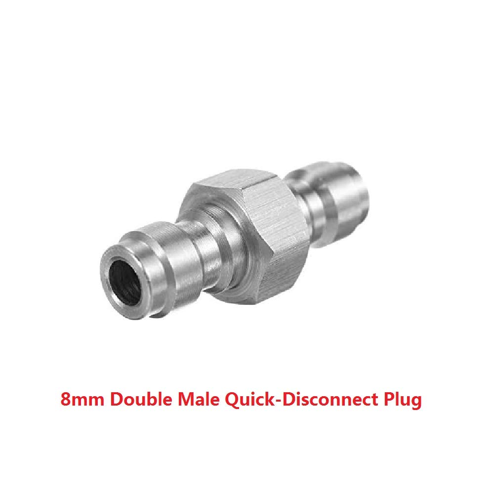 Flylock Universal 8mm Double Male Stainless Steel Quick-Disconnect Plug Adapter for PCP Paintball Airsoft Air Gun Tool