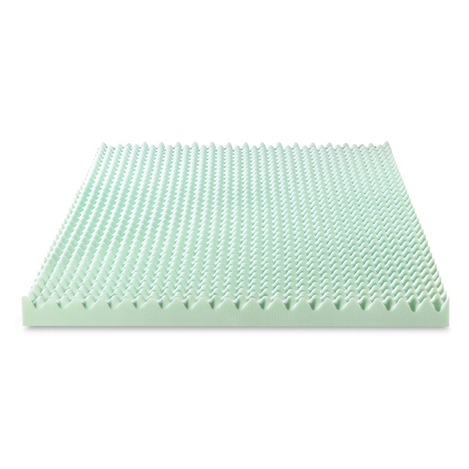 Best Price Mattress 4 Inch Egg Crate Memory Foam Mattress Topper with Calming Aloe Infusion, CertiPUR-US Certified, Short Queen