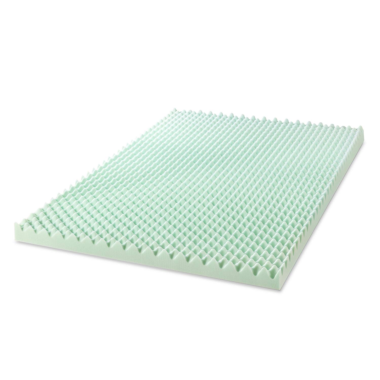 Best Price Mattress 4 Inch Egg Crate Memory Foam Mattress Topper with Calming Aloe Infusion, CertiPUR-US Certified, Short Queen