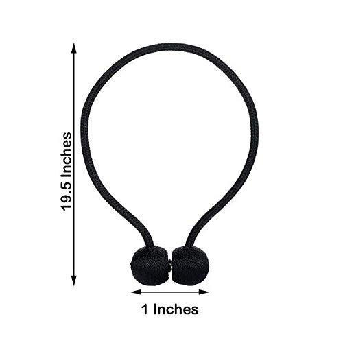 BalsaCircle 2 Black Magnetic Tie Backs Metal Window Curtains Holdbacks - Wedding Reception Party Home Window Decorations Supplies