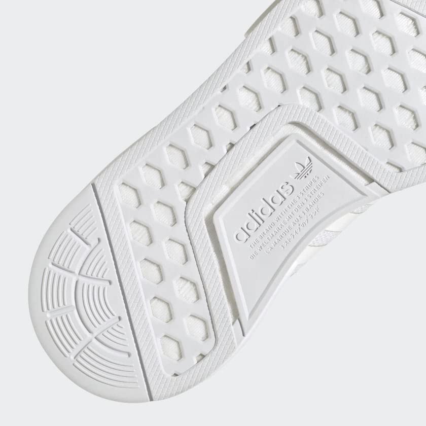 adidas Originals unisex child Nmd_r1 Sneaker, White/White/Grey, 1.5 Little Kid US
