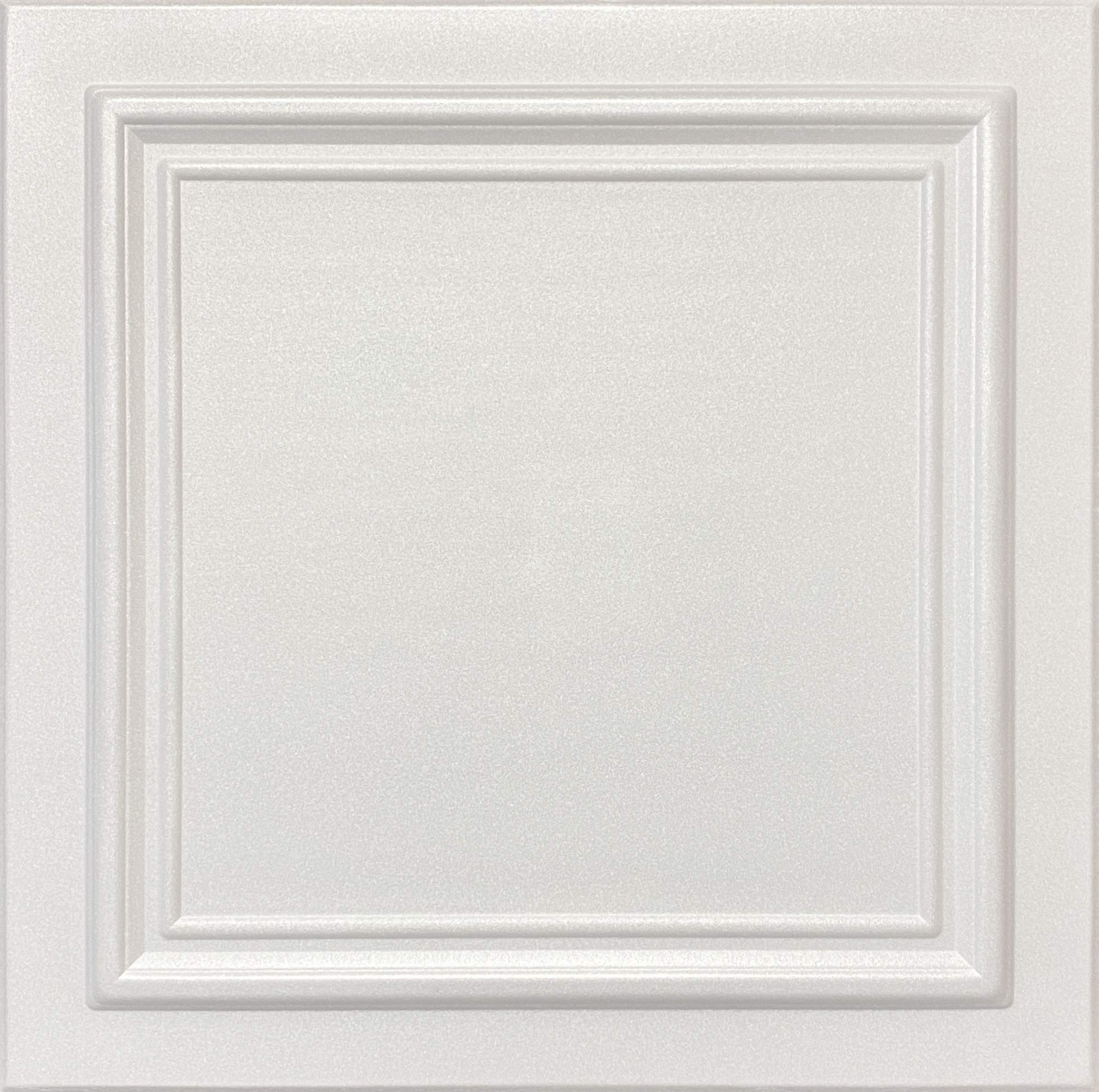 Euro-Deco Stratford R24W Foam Glue Up 20x20 Decorative Ceiling Tiles (21.12 s/f) Pack of 8 PCS, White