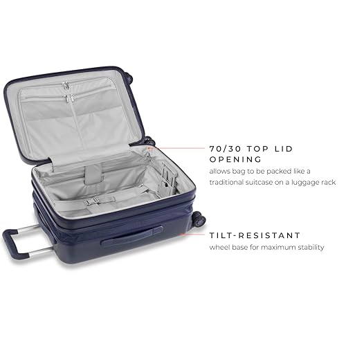 Briggs & Riley Sympatico Hardside Domestic Spinner Luggage, Matte Navy, 22-Inch Carry-On
