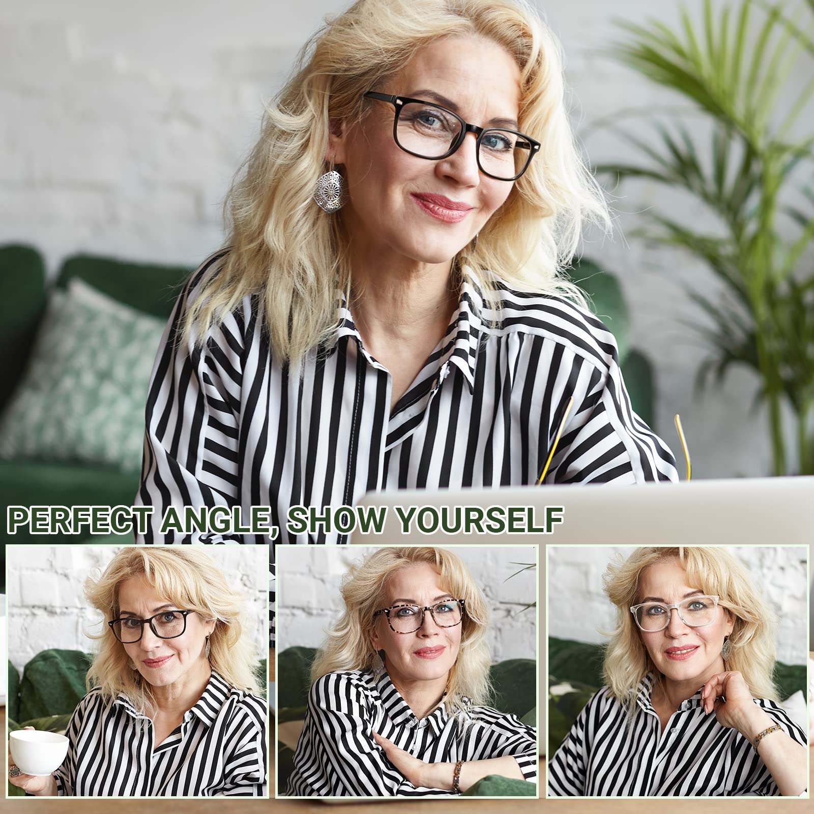 CCVOO Reading Glasses for Women/Men, Eyeglasses, Blue Light Readers for Women/Men, Computer Eye Glasses, Cheaters