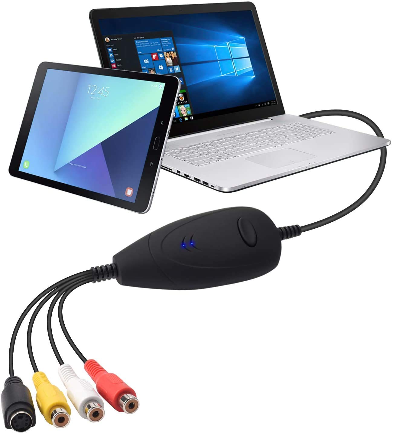 TCNEWCL Capture Card, USB Video Capture Card Devices, VCR VHS TV to DVD Converter, Edit and Digitize Analog Video for Windows Only