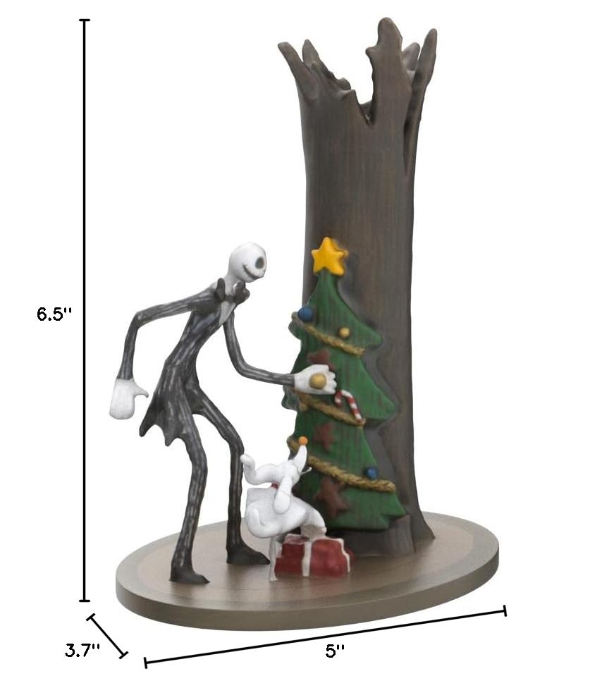 Department 56 Disney The Nightmare Before Christmas Village Accessories Jack Skellington Discovers Christmas Town Lit Figurine, 6.5 Inch, Multicolor