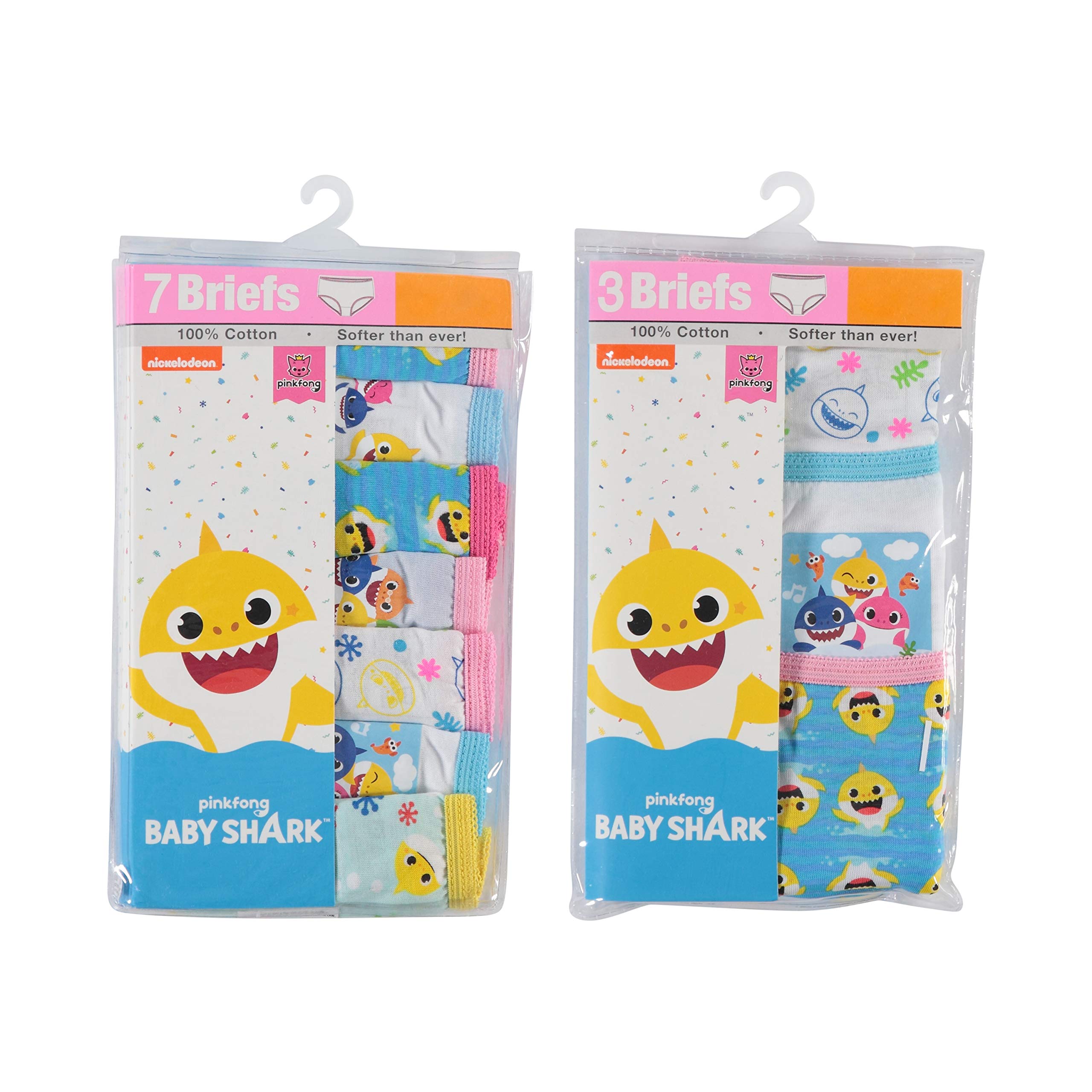 Baby Shark 100% Combed Cotton Underwear Panties in Sizes 18M, 2/3T, 4T, 4, 6, 8