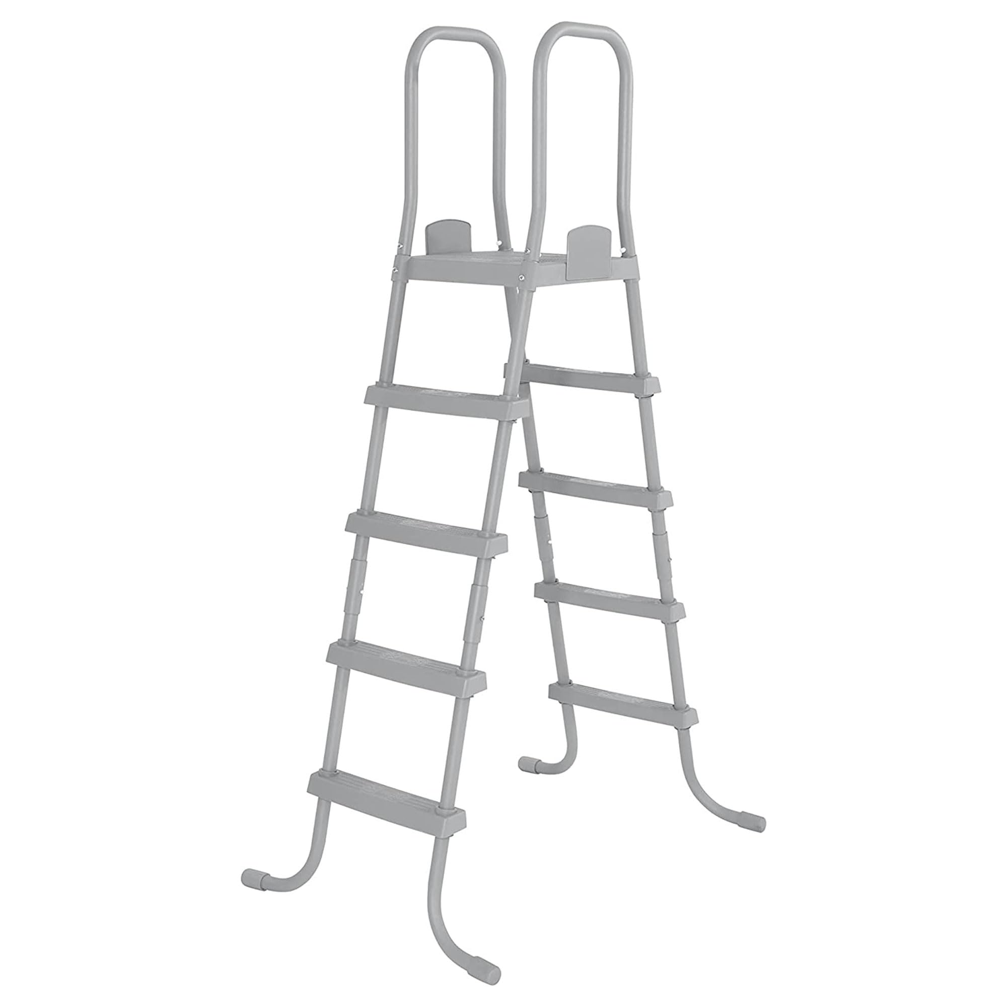 Bestway 52 Inch SteelPool Safety Ladder w/ No Slip No Scratch 9x36-Inch Protective Vinyl Pool Ladder Mat