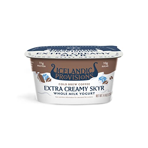 Icelandic Provisions, Coffee Cold Brew Extra Creamy Skyr Yogurt, 4.4 Ounce