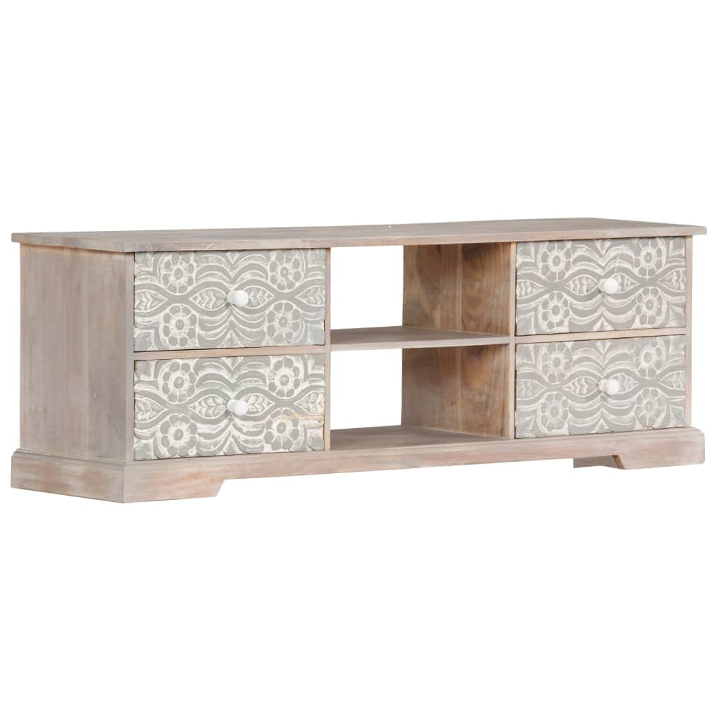 vidaXL TV Stand, TV Unit for Living Room Bedroom, Sideboard with Drawer, TV Console Media Unit Cupboard Entertainment Center, Solid Acacia Wood