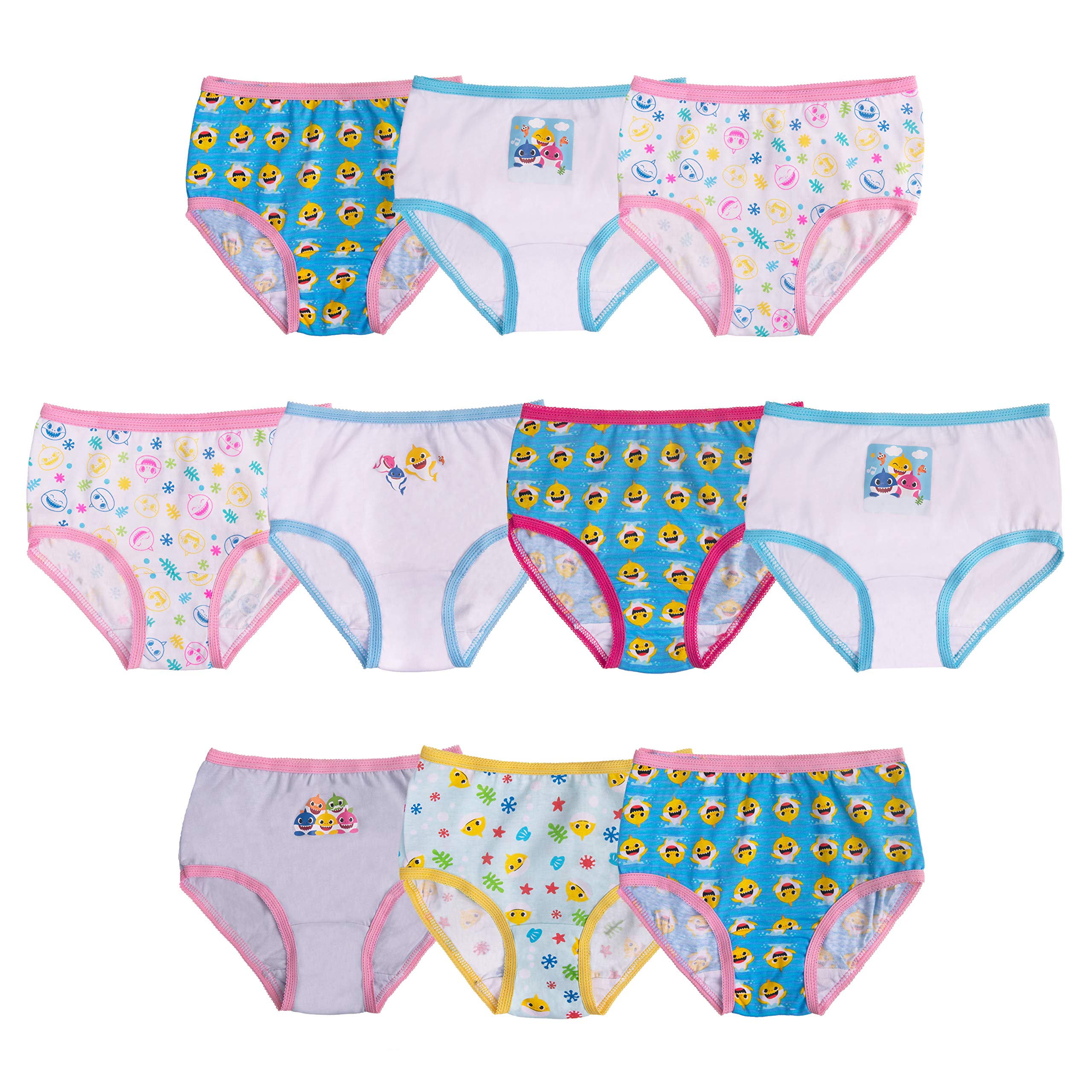 Baby Shark 100% Combed Cotton Underwear Panties in Sizes 18M, 2/3T, 4T, 4, 6, 8