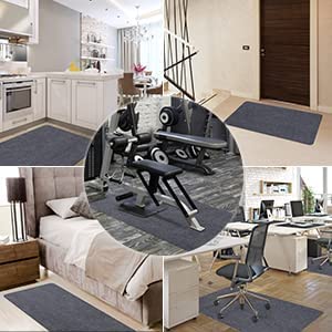 cotooh Chair Mat for Hard Floor, 55' x 35' Large Office Chair Mat for Hardwood Floor & Tile Floor, Computer Gaming Rolling Chair Mat Rectangular Floor Protector and Low-Pile Desk Rug, Grey