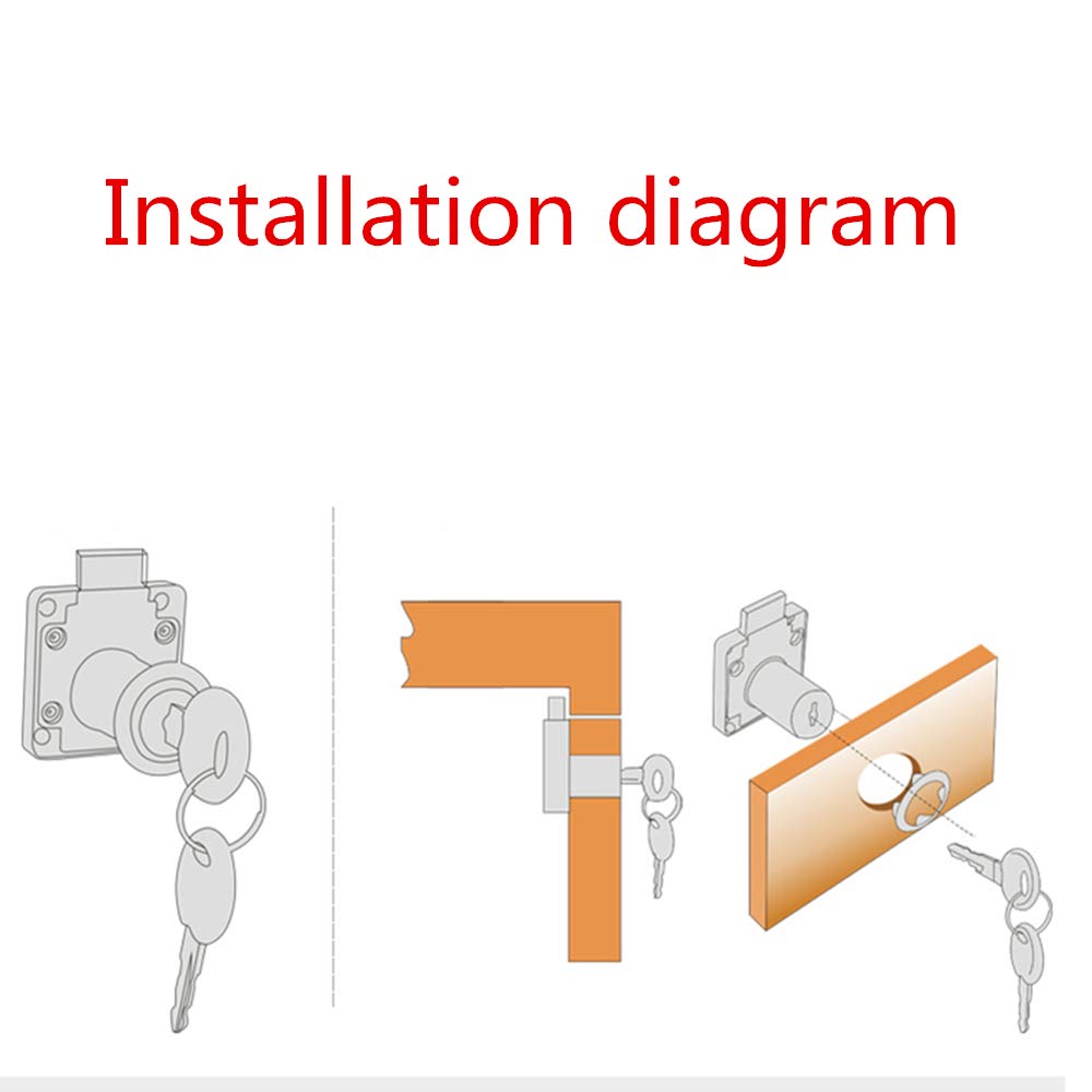 Cabinet Drawer Lock,Mailbox Lock, Model CT-138-22,for Fixing Important Documents and Drawers ((Hole Diameter 0.75inch/19MM), Suitable for Door Panels with A Thickness of 17 mm-22 mm. 2 PCS 【Golden】