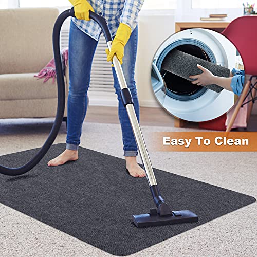 cotooh Chair Mat for Hard Floor, 55' x 35' Large Office Chair Mat for Hardwood Floor & Tile Floor, Computer Gaming Rolling Chair Mat Rectangular Floor Protector and Low-Pile Desk Rug, Grey