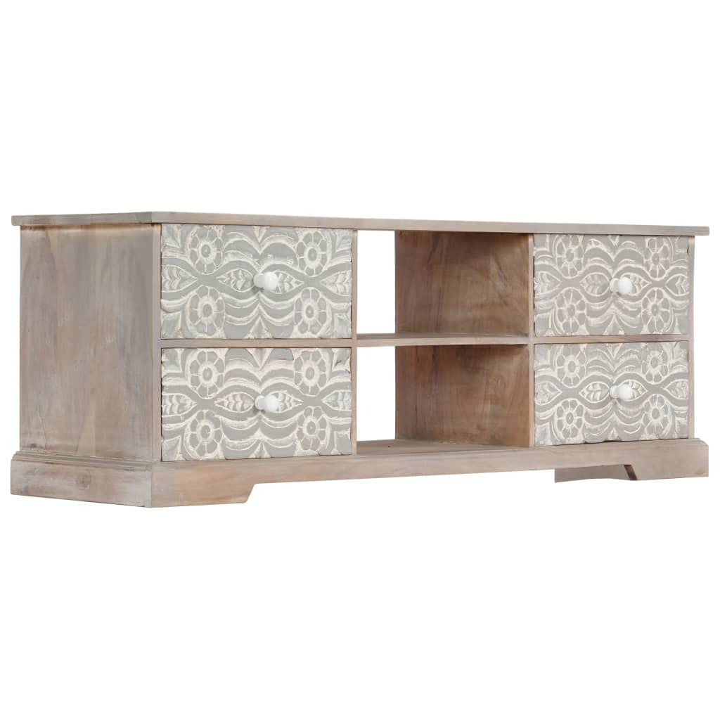 vidaXL TV Stand, TV Unit for Living Room Bedroom, Sideboard with Drawer, TV Console Media Unit Cupboard Entertainment Center, Solid Acacia Wood