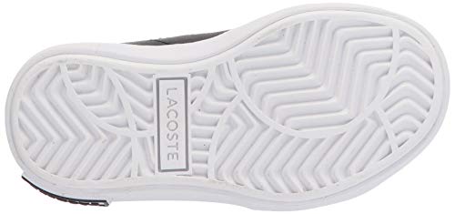 Lacoste Unisex-Child Powercourt Sneaker, Black/White, 5 Big Kid