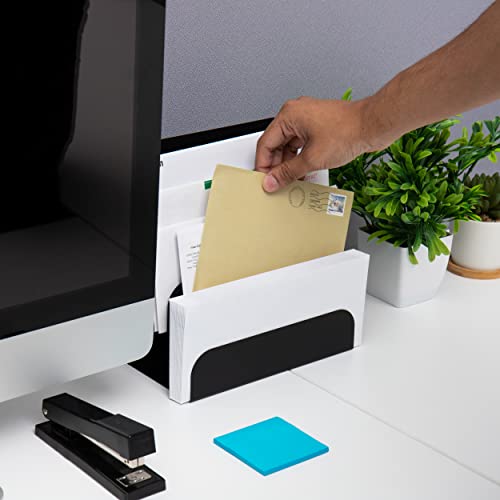 Mind Reader Vertical Desk File Organizer, 6 Slots, Black