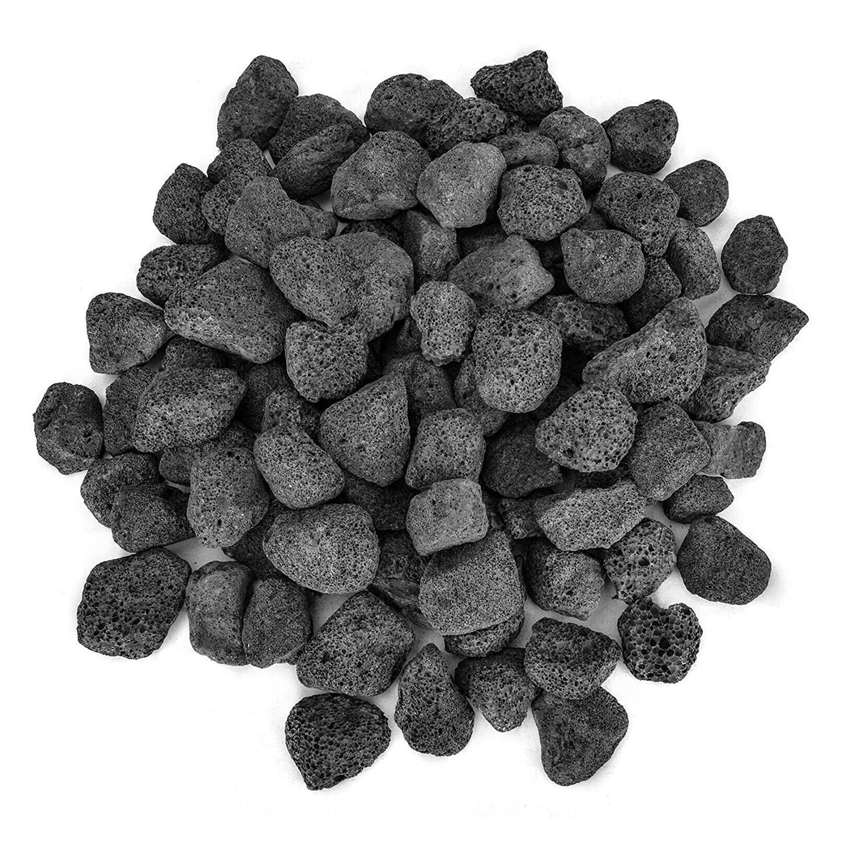 Stanbroil 10 Pounds Black Lava Rock Granules, Decorative Landscaping for Fire Bowls, Fire Pits, Gas Log Sets, Indoor or Outdoor Fireplaces(1 1/5" - 2")
