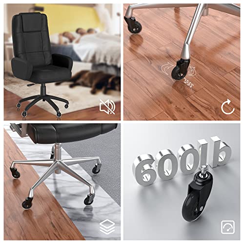 Home Office Chair Wheels for IKEA Chair, WASJOYE Set of 5 Rolling Chair Replacement Casters, Heavy Duty Gaming Computer Desk Rubber Caster for Hardwood Tile Carpet Floor Protection
