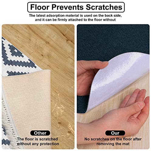 DRPORONYN Office Hard Floor Chair Mats, Hardwood Tile Floor Carpet Desk Protector Mat Without Curling,Scratch for Rolling Chair Computer Desks (Dark Blue, 48" x 36")
