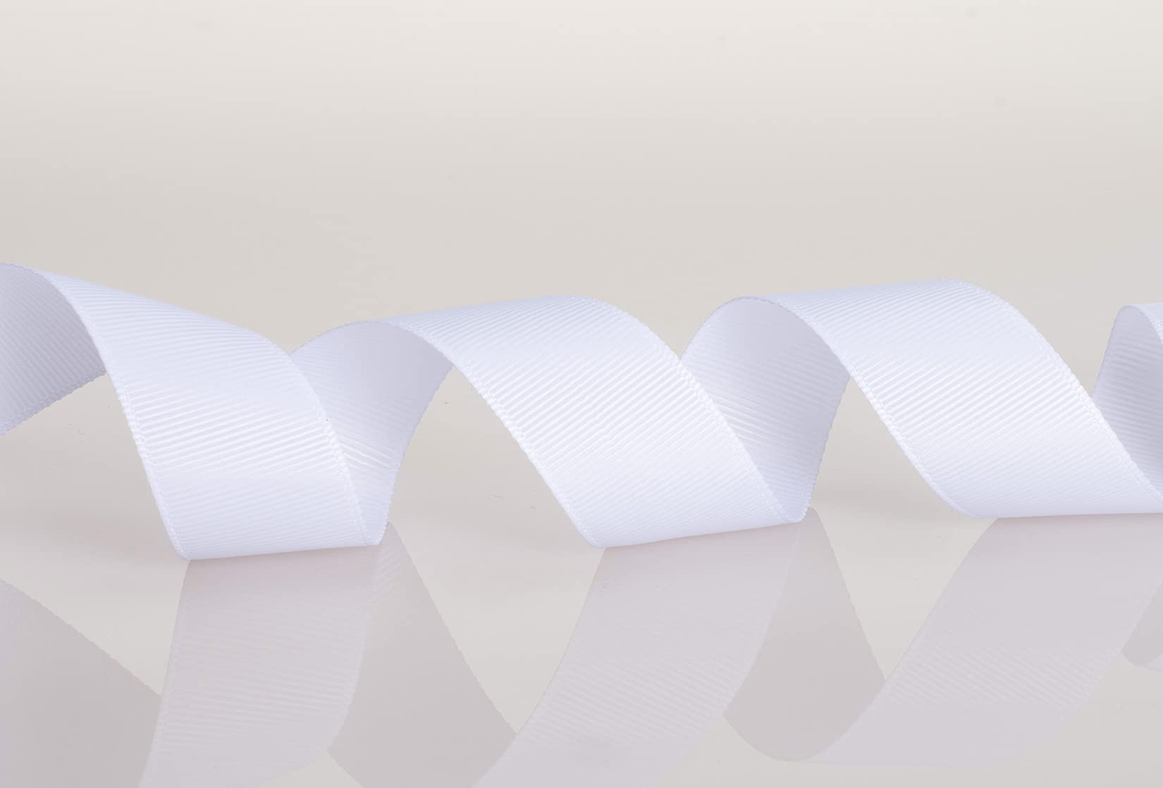 ATRBB 25 Yards 1 Inch Solid Grosgrain Ribbon Roll for Gift Wrapping DIY Hair Accessories (White)
