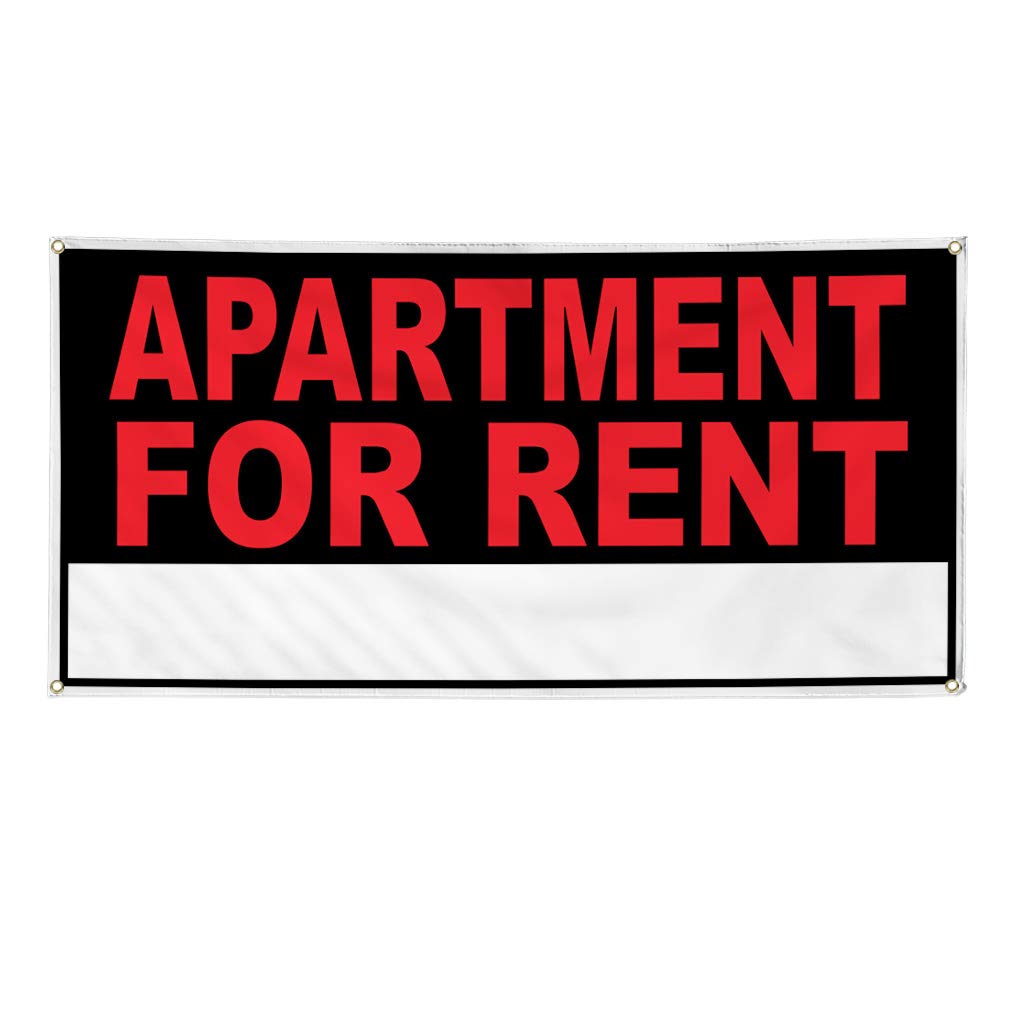 Vinyl Banner Multiple Sizes Apartment for Rent Business A Business Outdoor Weatherproof Industrial Yard Signs Red 4 Grommets 24x36Inches