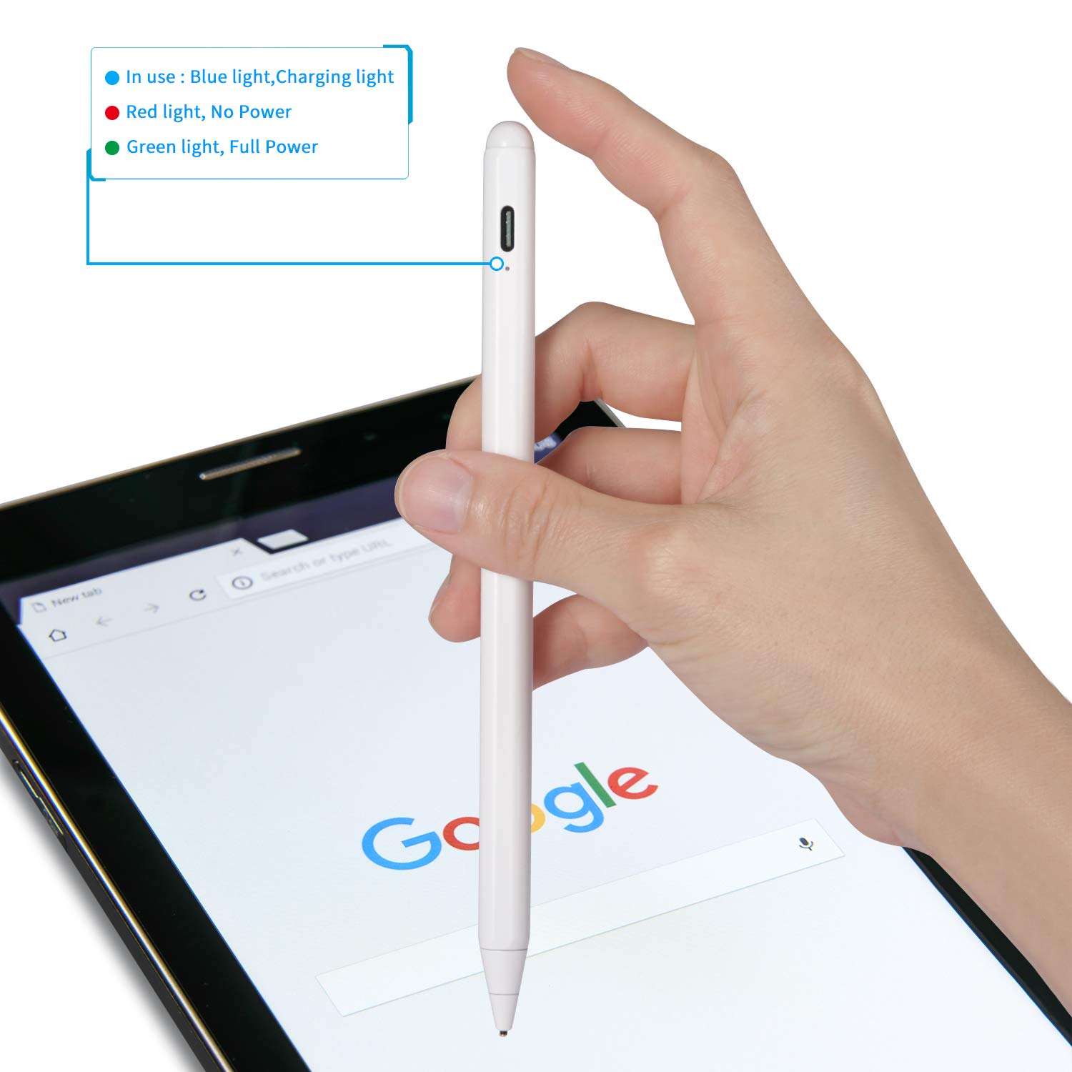 Acer Chromebook Spin 15 Stylus Pen, Active Stylist Pen for Acer Chromebook Spin 15 2-in-1 Convertible Digital Capacitive Pens High Precision with Ultra Fine Tip,Touch-Control and Rechargeable,White
