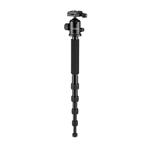NATIONAL GEOGRAPHIC Travel Photo Tripod Kit with Monopod, Aluminium, 5-Section Legs, Twist Locks, Load up 8kg, Carrying Bag, Ball Head, Quick Release, NGTR002T