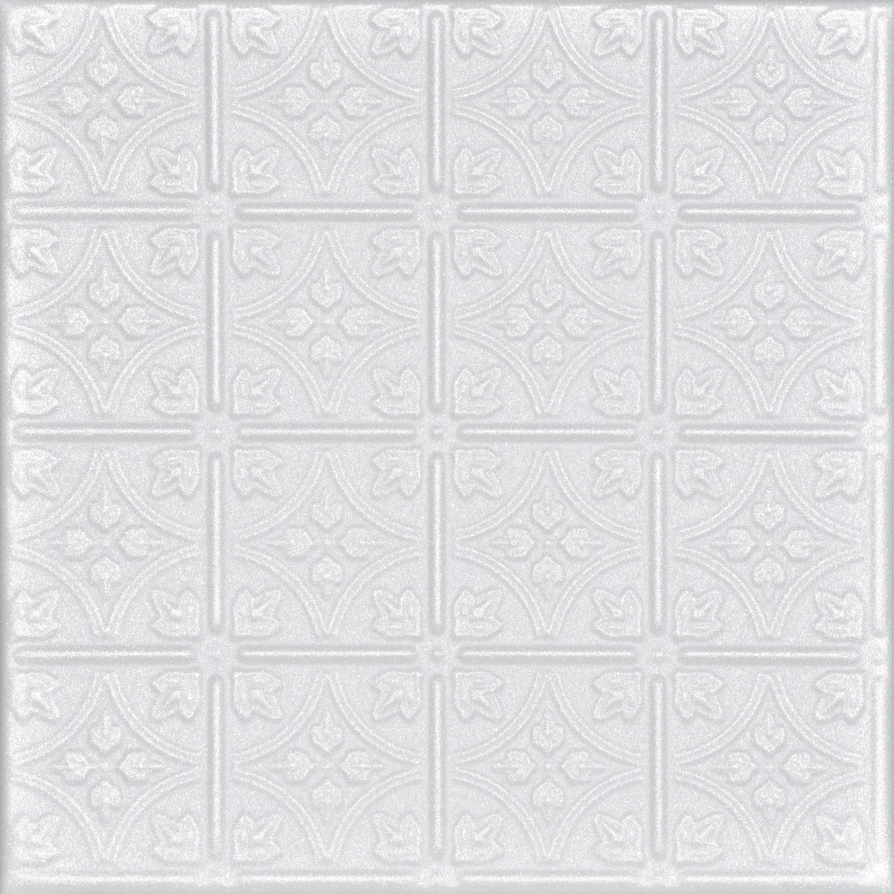 A la Maison Ceilings R125 Emma's Flowers Foam Glue-up Ceiling Tile (21.6 sq. ft./Case), Pack of 8, Plain White