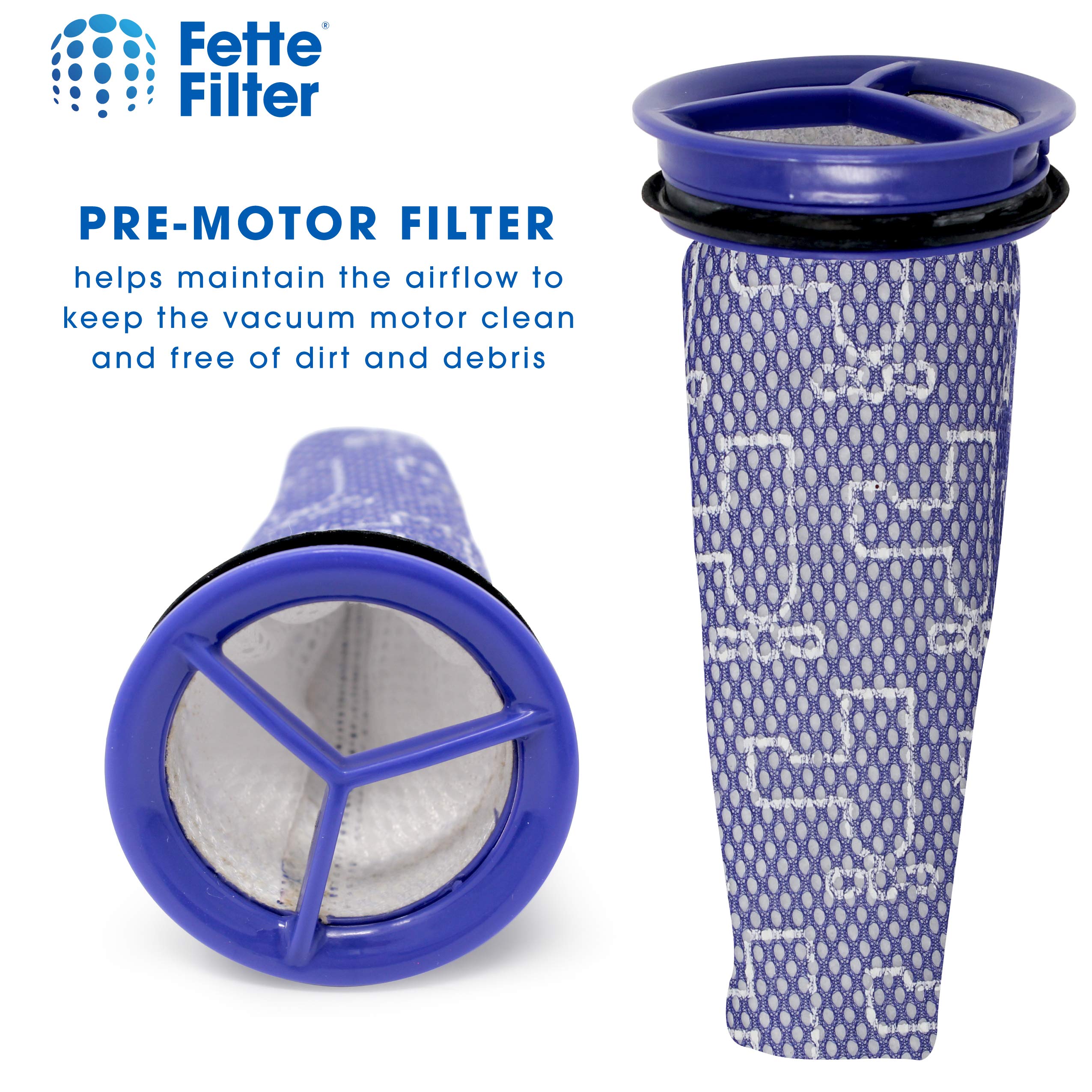 Fette Filter - Vacuum Filter Set Compatible with Dyson Small Ball UP15, Small Ball Multi Floor & Small Ball Pro. Compare to Part # 966444-02 & 967276-01 - Pack of 2