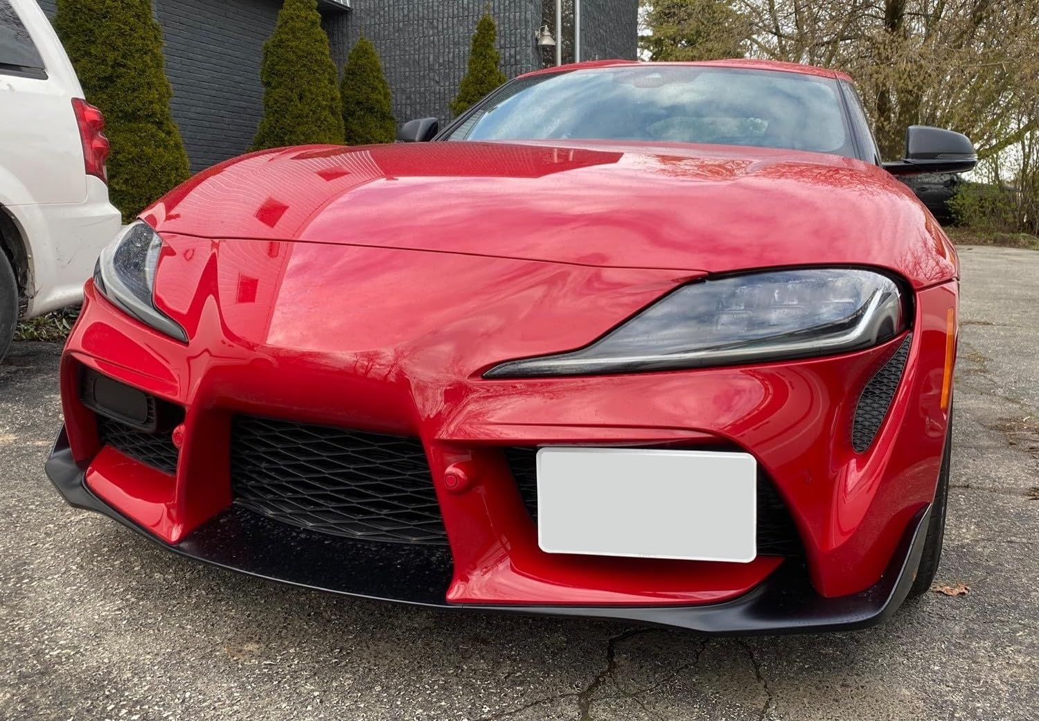 iJDMTOY Compatible with 2020-up Toyota Supra GR No Drill Front Bumper Tow Hook License Plate Mounting Bracket Adapter Kit