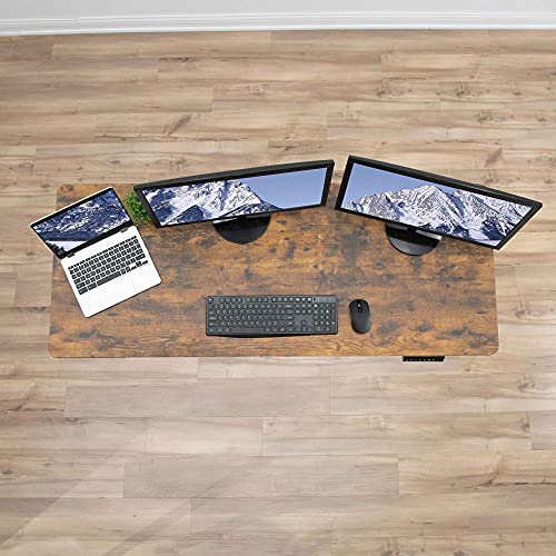 VIVO Vintage Brown 60 x 24 inch Universal Solid One-Piece Table Top for Standard and Sit to Stand Height Adjustable Home and Office Desk Frames, DESK-TOP60N