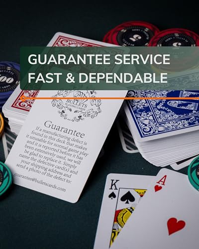 Bullets Playing Cards – Waterproof Plastic Playing Decks, Whit Cut-Card – Durable Deck for Poker, Skat, Rummy, for Adults Bridge Size Double Pack with Standard Index, Decks 52 Cards, 2 x 2 Joker