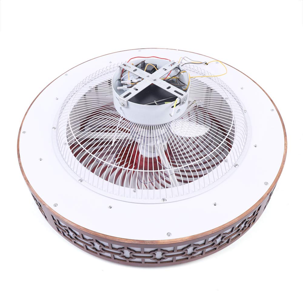 WUPYI Ceiling Fan with Lights,Modern Ceiling Fan Chandelier Fandelier,Remote Control LED Dimmable,Variable Speed,Quite Motor,64W,for Home Living Room,22 Inch (Round-Style 1)