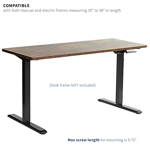 VIVO Vintage Brown 60 x 24 inch Universal Solid One-Piece Table Top for Standard and Sit to Stand Height Adjustable Home and Office Desk Frames, DESK-TOP60N