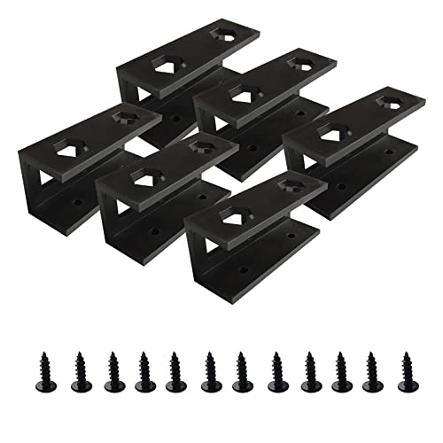 PIAOLGYI 6 Pcs Under Desk Laptop Holder Mount with Screw,Under Desk Laptop Mount Bracket,Add On Under Table Laptop/Keyboard Storage(6 Pcs)