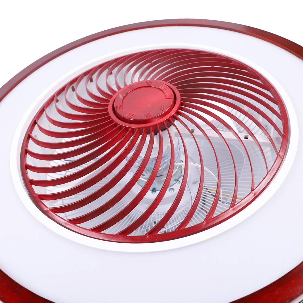 WUPYI Ceiling Fan with Lights,Modern Ceiling Fan Chandelier Fandelier,Remote Control LED Dimmable,Variable Speed,Quite Motor,64W,for Home Living Room,22 Inch (Round-Style 1)