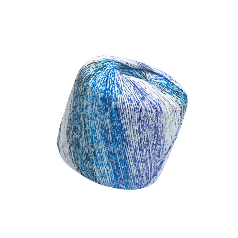 Healifty 133M Crochet Yarn Knitting Yarn Soft Cotton Yarn Color Gradient Hand Knitting Supplies for Sweater Scarf Hat Shawl Blanket Sky-Blue