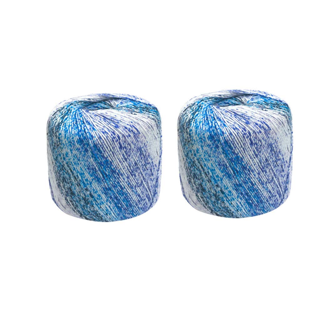 Healifty 133M Crochet Yarn Knitting Yarn Soft Cotton Yarn Color Gradient Hand Knitting Supplies for Sweater Scarf Hat Shawl Blanket Sky-Blue