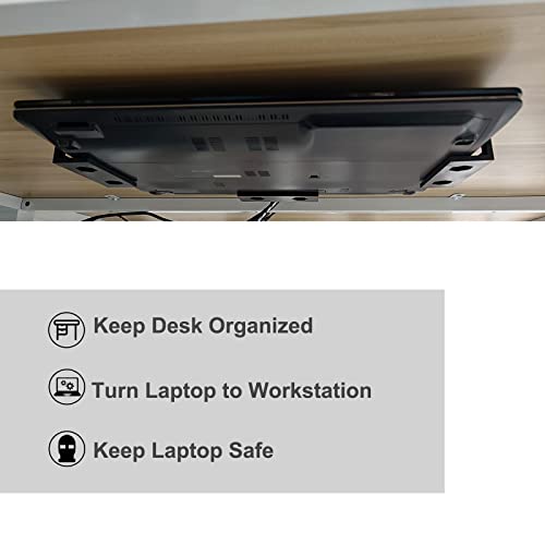 PIAOLGYI 6 Pcs Under Desk Laptop Holder Mount with Screw,Under Desk Laptop Mount Bracket,Add On Under Table Laptop/Keyboard Storage(6 Pcs)