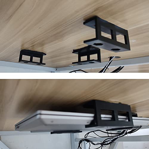 PIAOLGYI 6 Pcs Under Desk Laptop Holder Mount with Screw,Under Desk Laptop Mount Bracket,Add On Under Table Laptop/Keyboard Storage(6 Pcs)