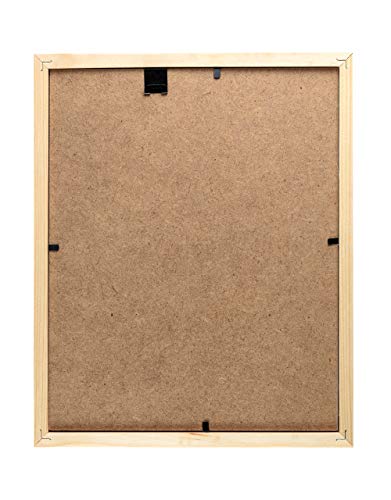 Wood Side Wooden Poster Picture Frame 16x20-100% Natural Eco Unfinished Solid Pine Wood with Thick Borders for Wall Mounting Photo Frame