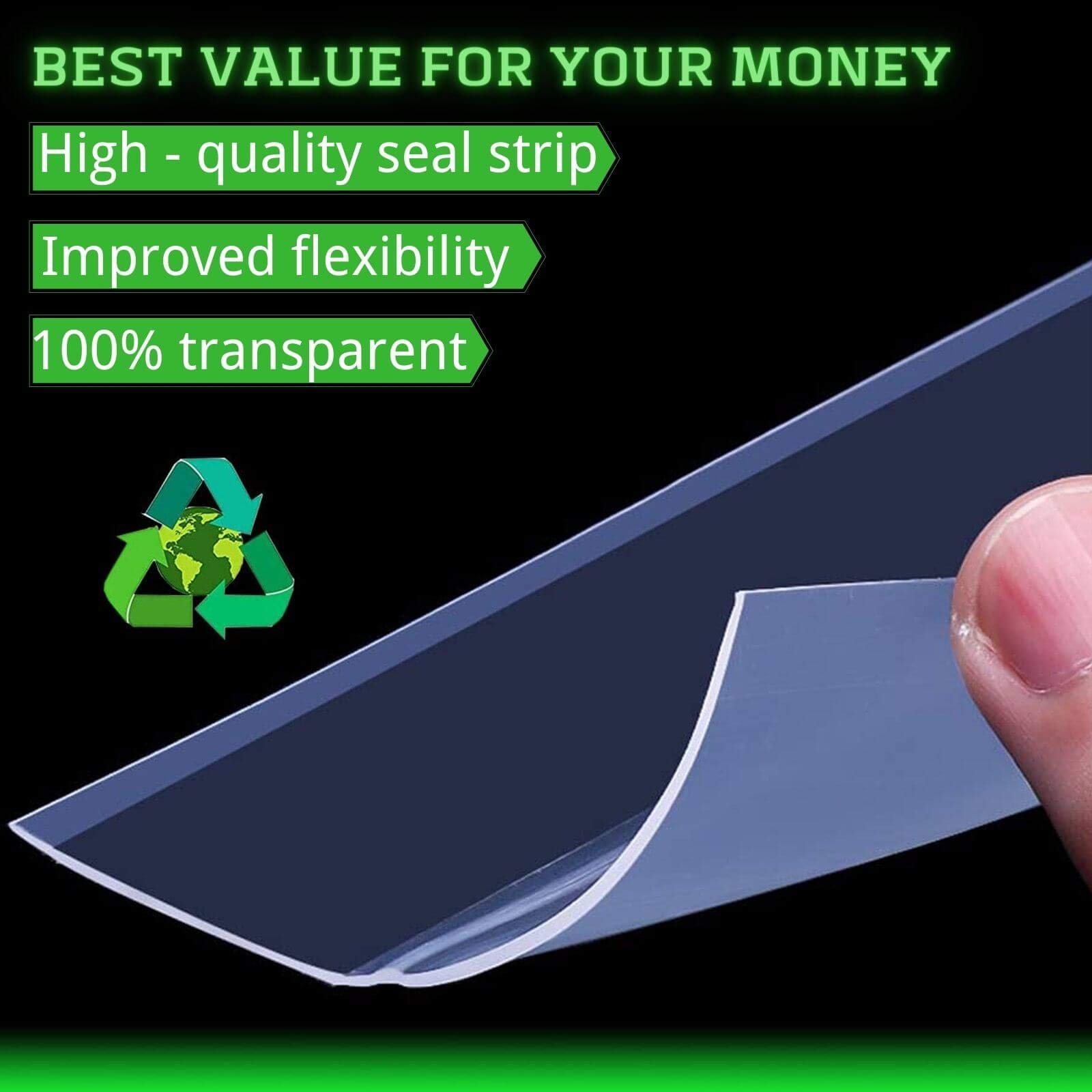 Updated Weather Stripping Door Seal, Door Draft Stopper Silicone Seal Strip for House and Glass Shower Doors for Windows Gaps of Collision and Side, Window Insulation for Winter