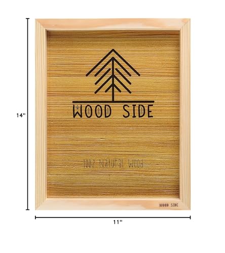 Wood Side Wooden Poster Picture Frame 16x20-100% Natural Eco Unfinished Solid Pine Wood with Thick Borders for Wall Mounting Photo Frame