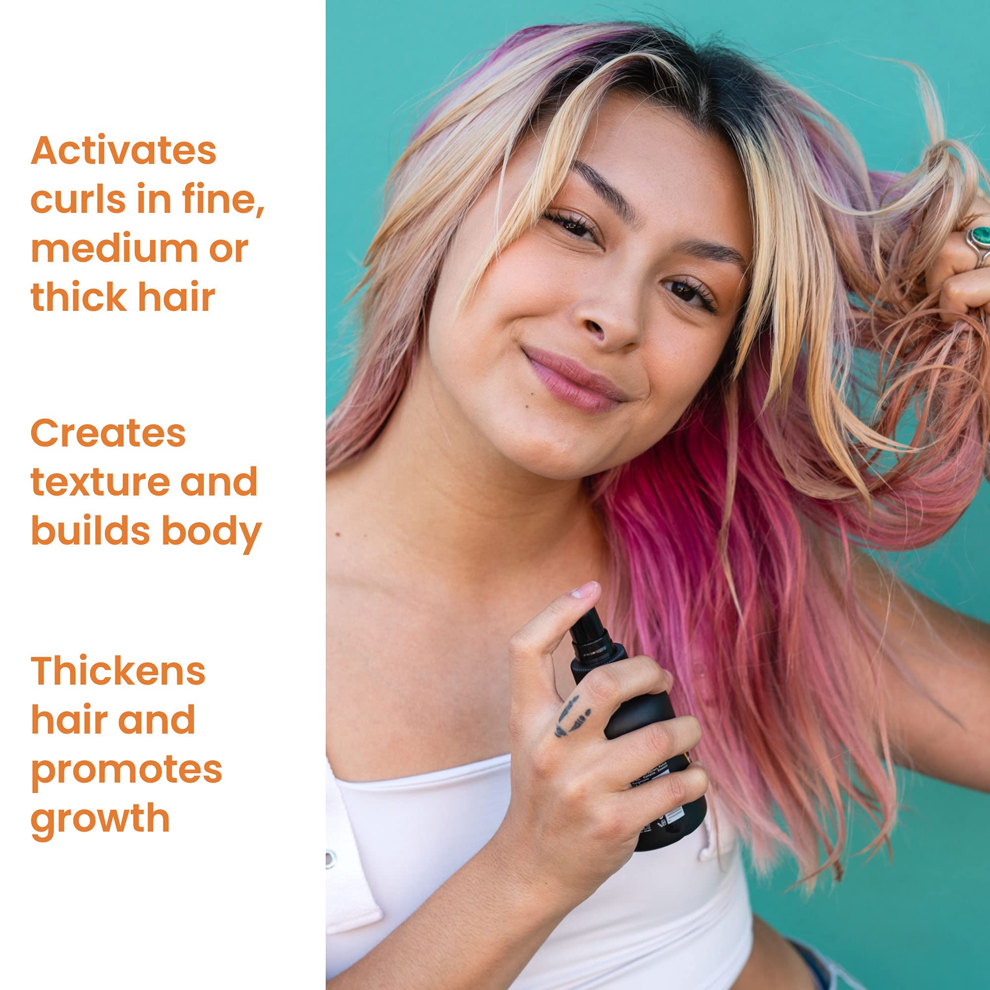 Vicious Curl Curlicure Therapy Mist – Leave in Conditioner Spray/Hair Moisturizer for Curly Hair – Anti Frizz Spray – Treatment Hair Spray (4 oz)