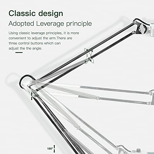 Gynnx Magnifying Lamp with Clamp,Dimmable 10X Magnifier, LED 4200 Lumens,5 Inches Magnifier Glass, Adjustable Stainless Steel Lamp Arm for Reading,Craft,Knitting,Desktop Office Workbench MY2(White)