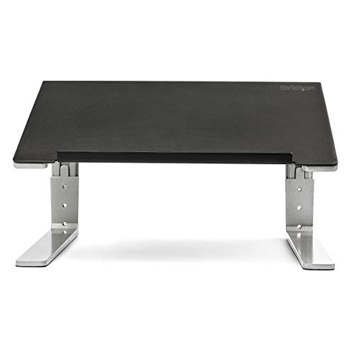 StarTech.com Adjustable Laptop Stand - Heavy Duty Steel & Aluminum - 3 Height Settings - Tilted - Ergonomic Laptop Riser for Desk (LTSTND)
