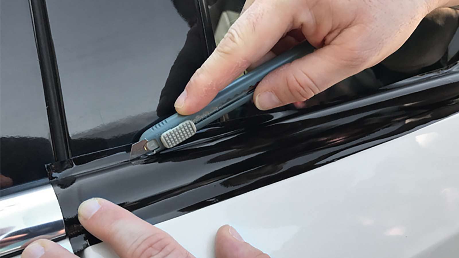 Free Tool Kit 3D Carbon Fiber Black Vinyl Wrap Kit for Black Out Chrome Delete Window Trim Door Trim 2Inch x 25Feet