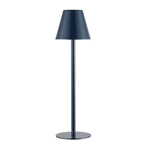 LEDLUX Cordless LED Table Lamp, Rechargeable Desk Lamp, Wireless Small Night Light, Metal Modern Desk Light, Stepless Dimming, Touch Switch, for Bedroom/Coffee Table/Restaurant/Garden(Blue,1 Pack)