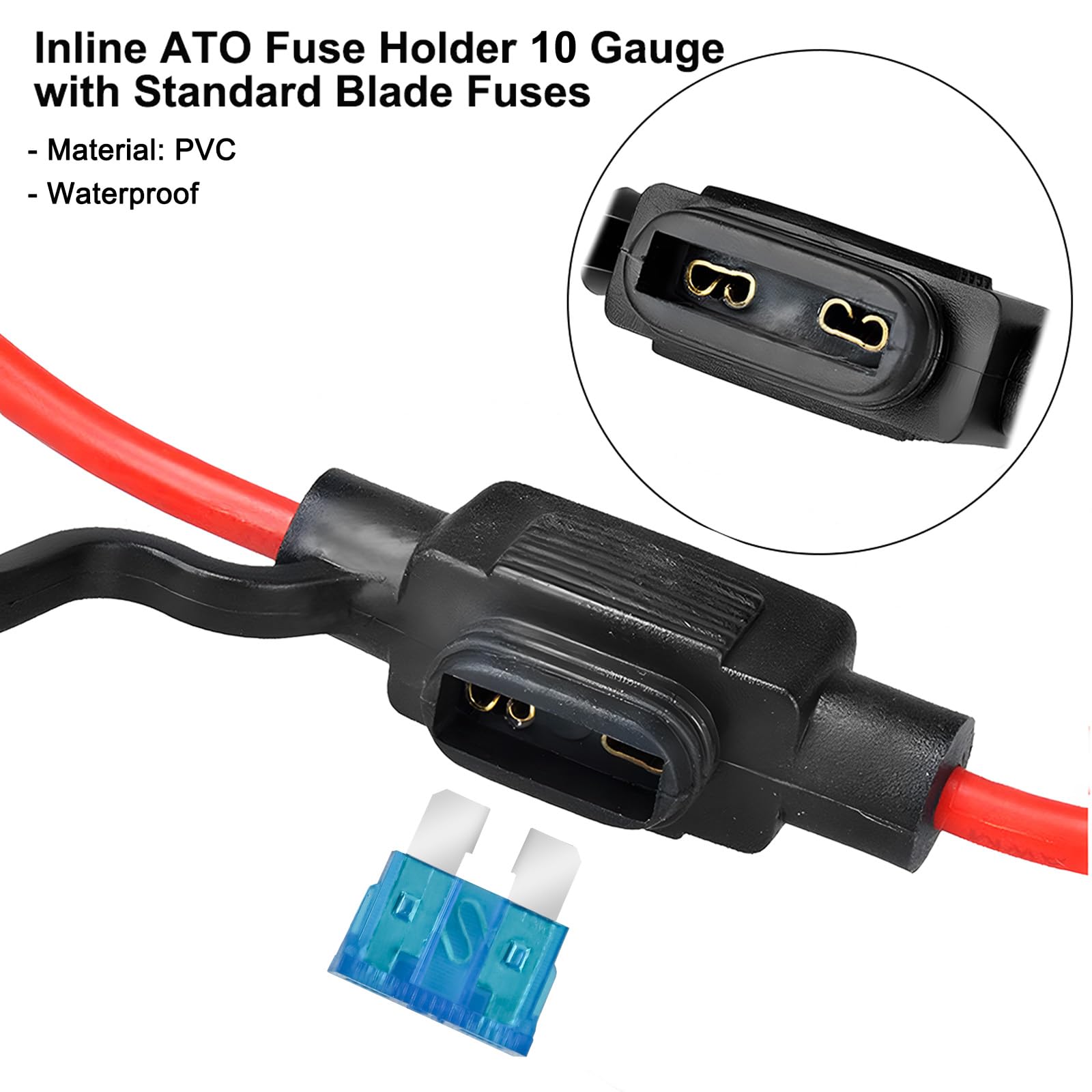 MuHize 120 Pcs Car Fuses & Tap Adapter, Upgraded ATM Assorted Blade Fuses with Inline 16 AWG Gauge Holder, Replacement for Automotive Us